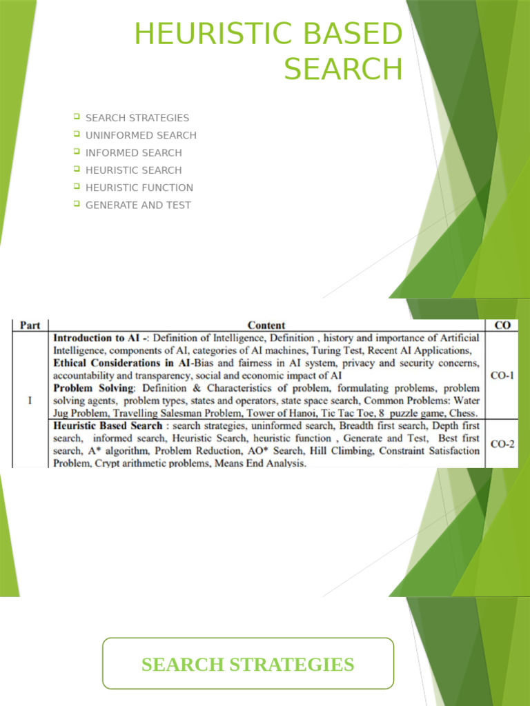 4 Heuristic Based Search of Artificial Intelligence | PDF | Heuristic | Algorithms And Data ...