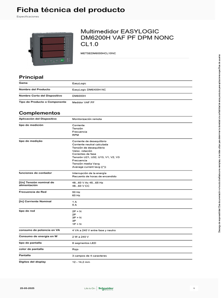 Schneider Electric - EasyLogic-DM6x00H-Digital-Meters ...