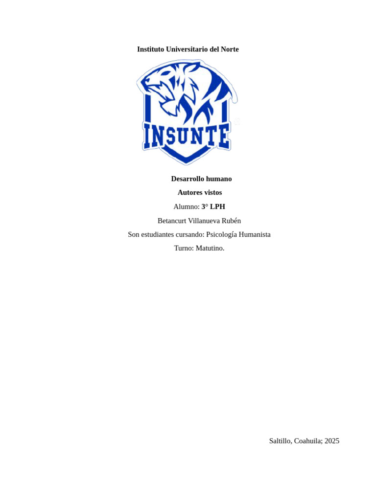 Insunte: Desarrollo Humano en Psicología | PDF