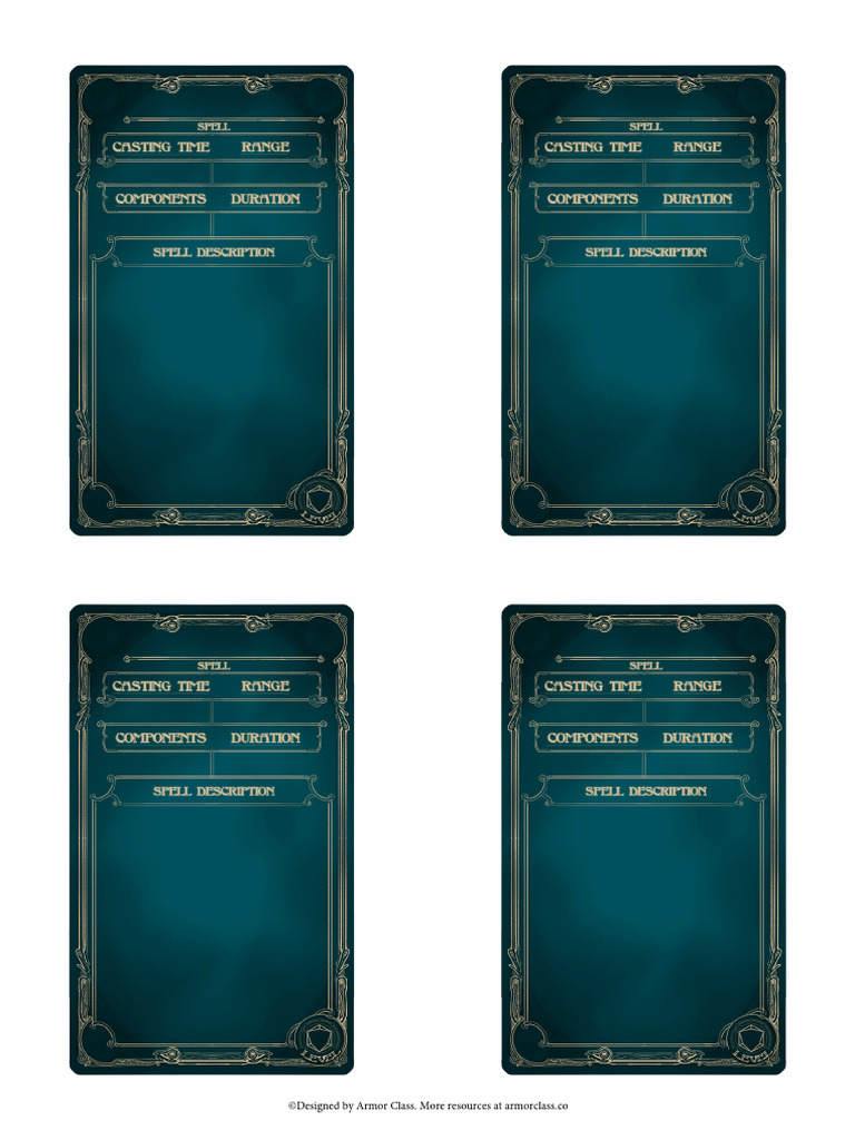 Aether - Sorcerer Spell Card - Armorclass - Co | PDF