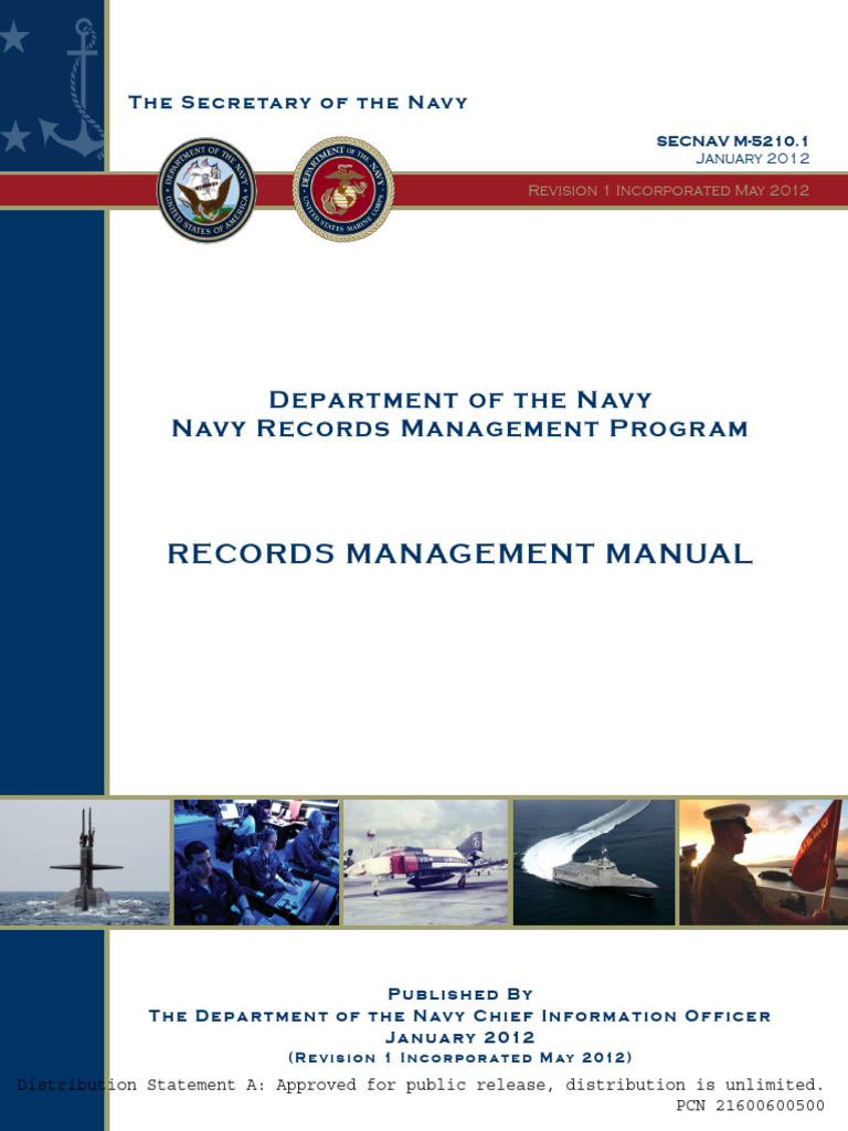 Navy Records Management Manual 2012 | PDF | Records Management | United ...
