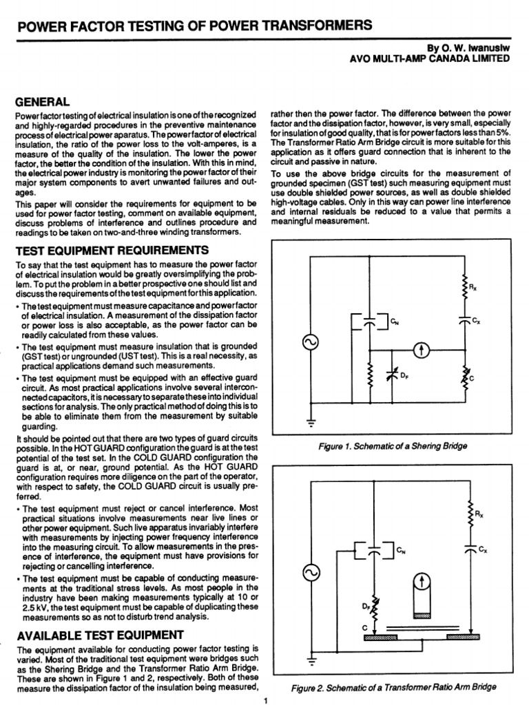 Power Factor Testing of Power Transformers | PDF | Foreign Language Studies