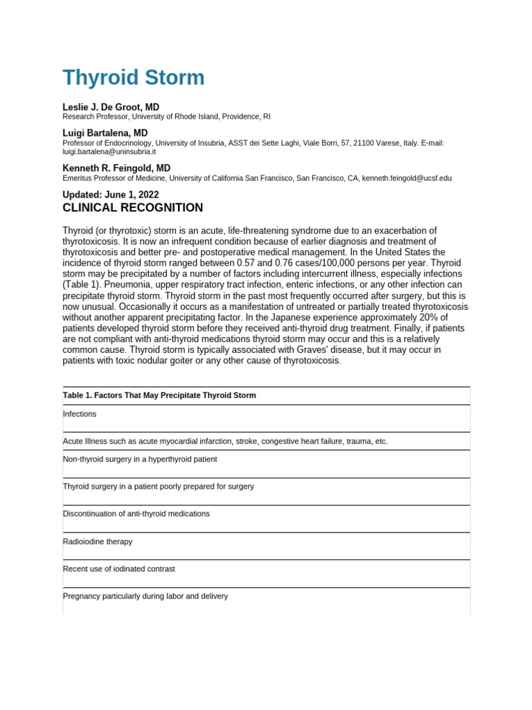 Thyroid Storm | PDF | Hyperthyroidism | Heart Failure
