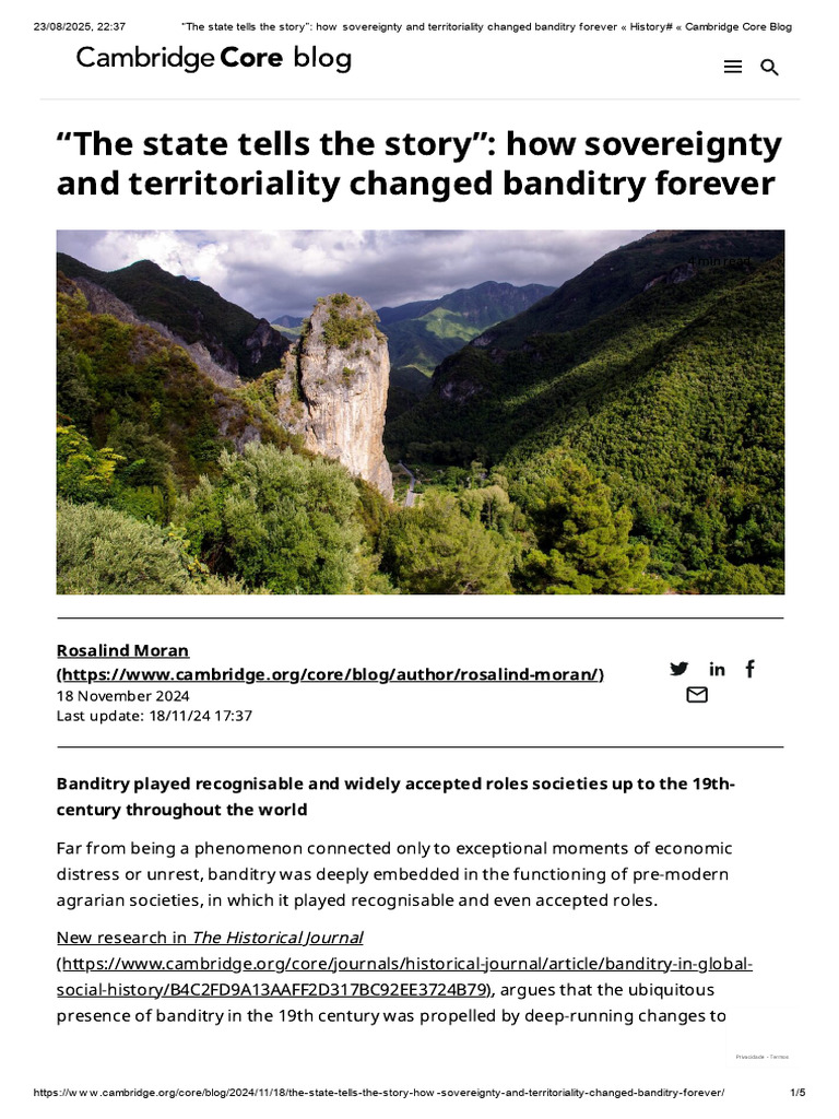 "The State Tells The Story" - How Sovereignty and Territoriality ...