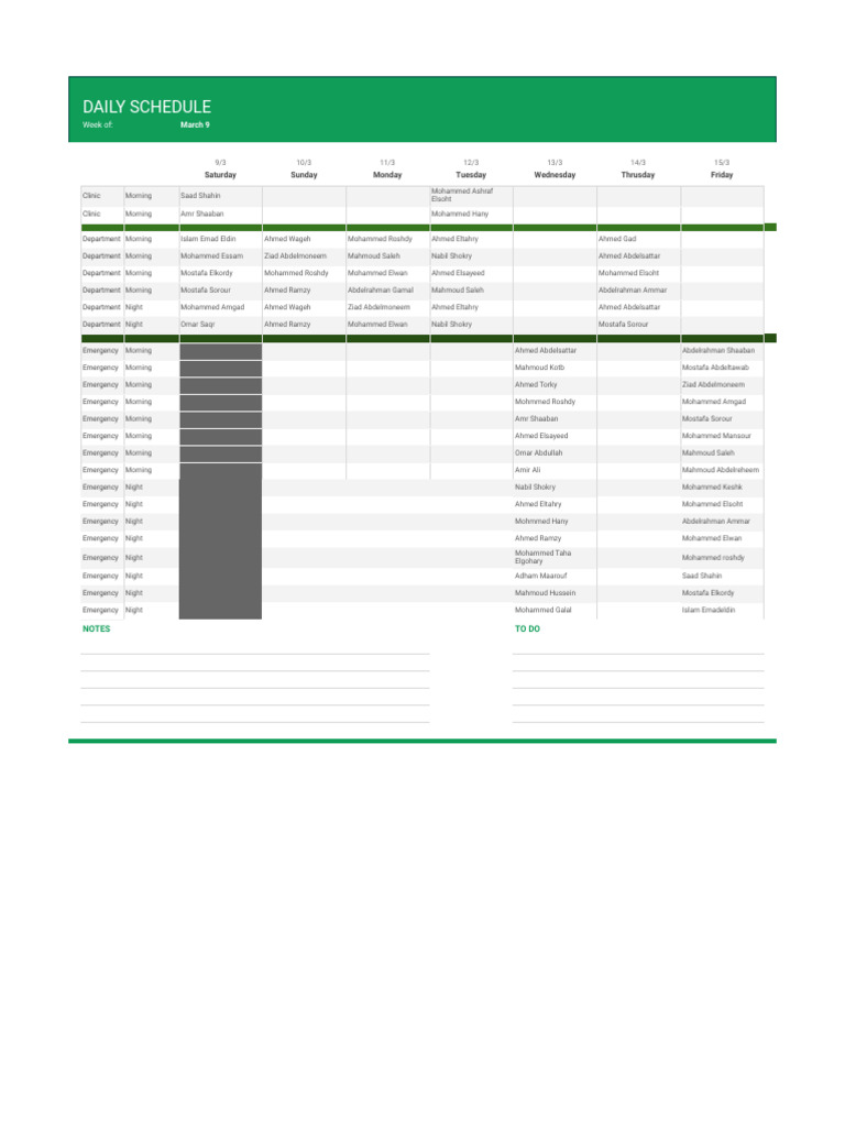 Updated Obs and Gyn Schedule-5 | PDF