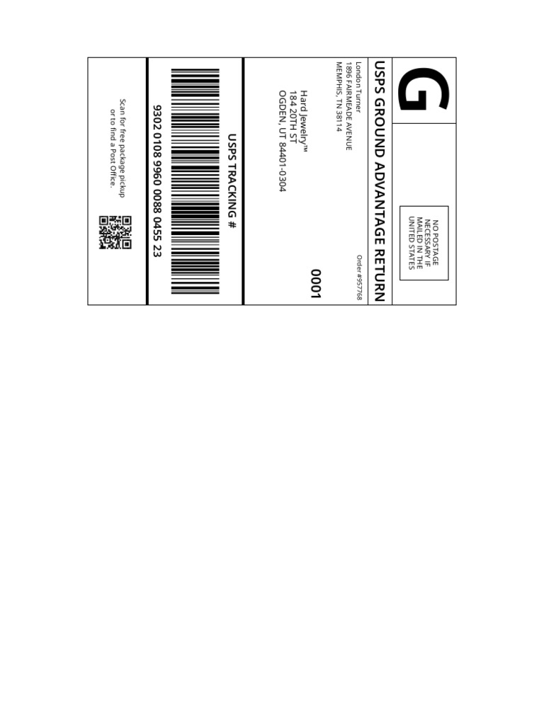 USPS Ground Advantage Return Label | PDF