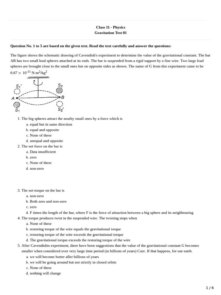 Pages From 11 Phy Gravitation Tp01 | PDF | Mass | Force
