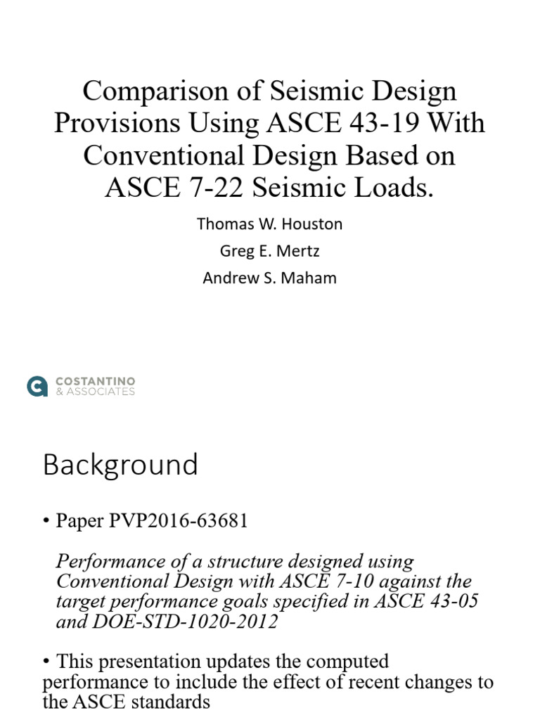 ASCE 43-19 vs ASCE 7-22 Seismic Design | PDF | Applied And ...