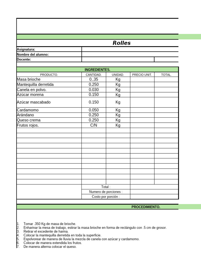 Pan Rol | PDF | Alimentos | Cocina
