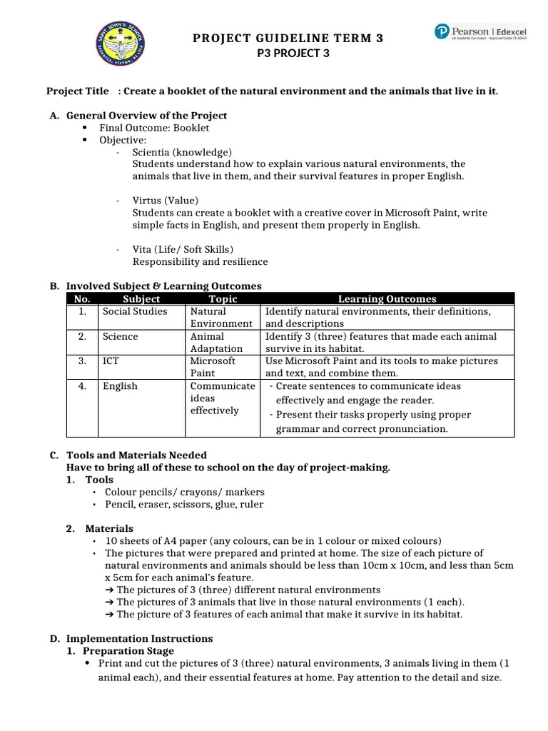 Project Guideline for Nature Booklet | PDF | English Language | Human ...