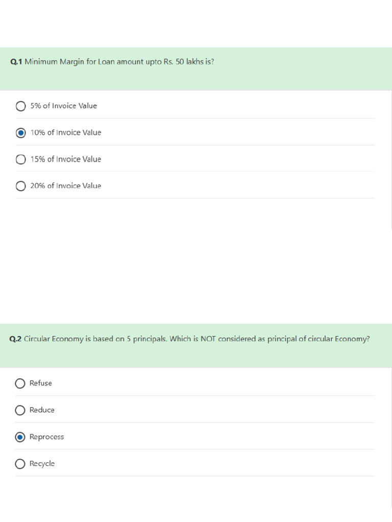Q#40 Quiz On BOB Earth Circular Economy | PDF
