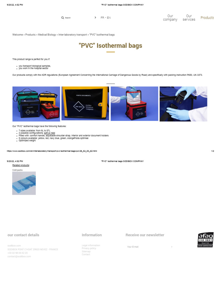 Isothermal Transport Bags by Sodibox | PDF