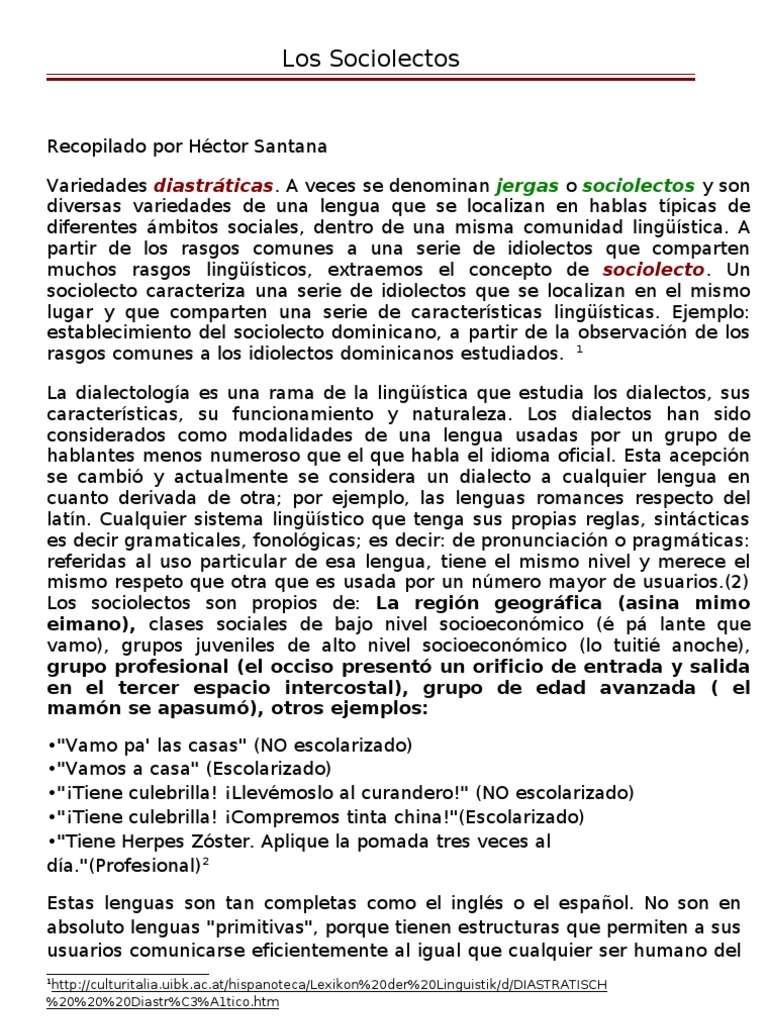 Sociolecto | PDF | Dialecto | Los símbolos