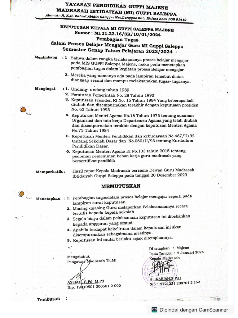 Jadwal Mengajar 2023-2024 | PDF