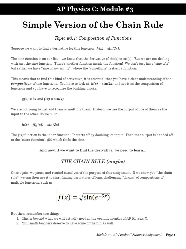 Module #3_ AP Physics C Summer Assignment | PDF | Slope | Equations