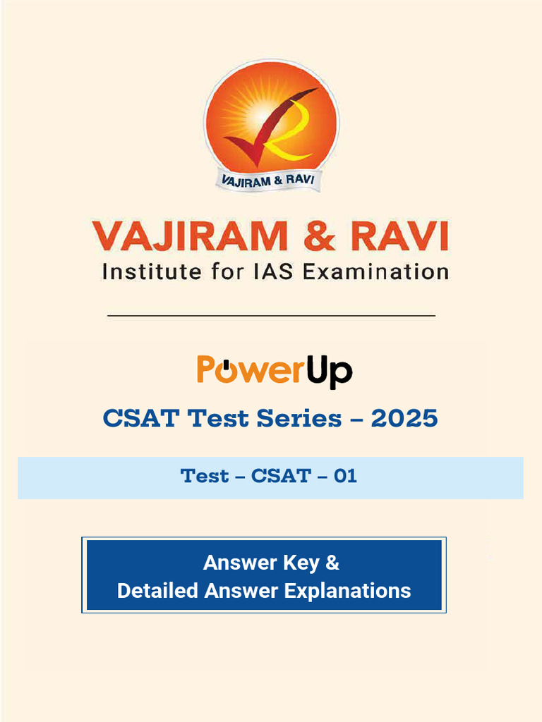CSAT 2025 Test 01 Answer Key | PDF | Evaporation | Numbers