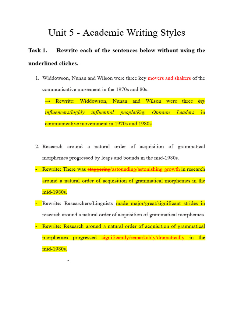 Academic Writing Style Enhancements | PDF