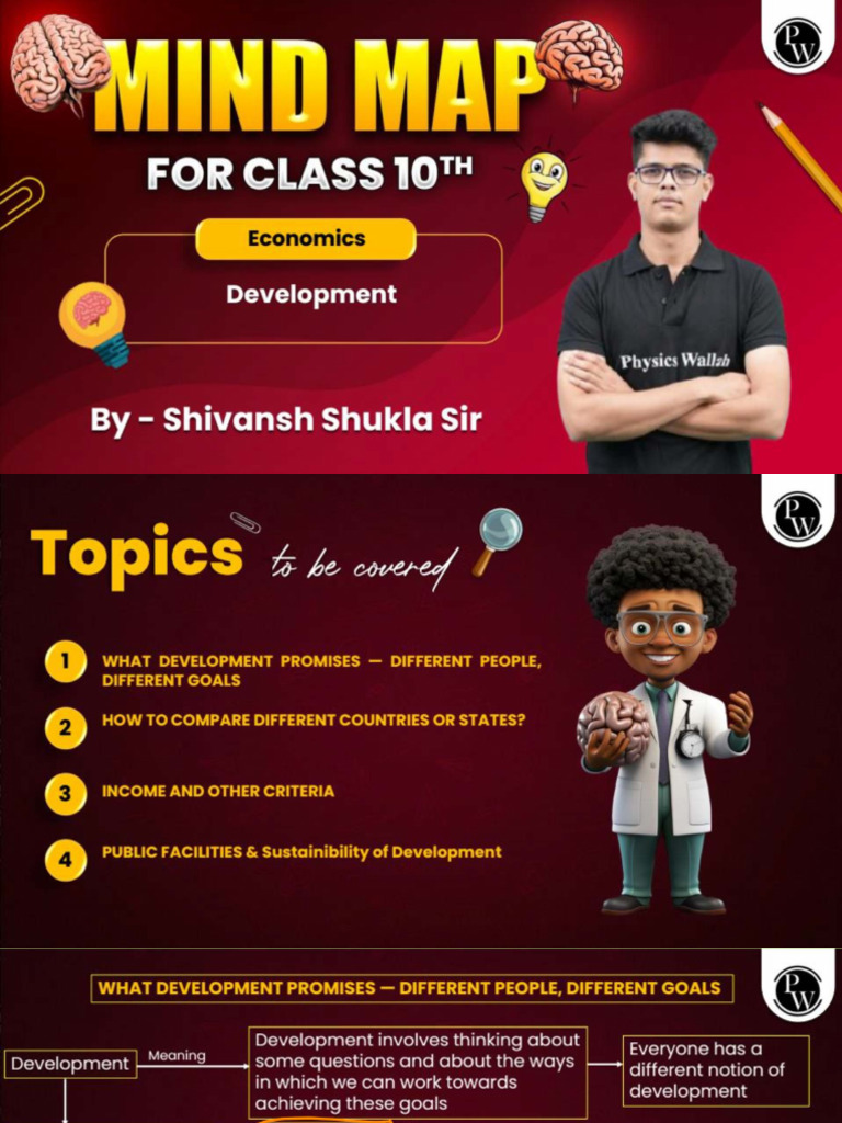Economics - Development : Class Notes || Class 10th Mind Map Series | PDF