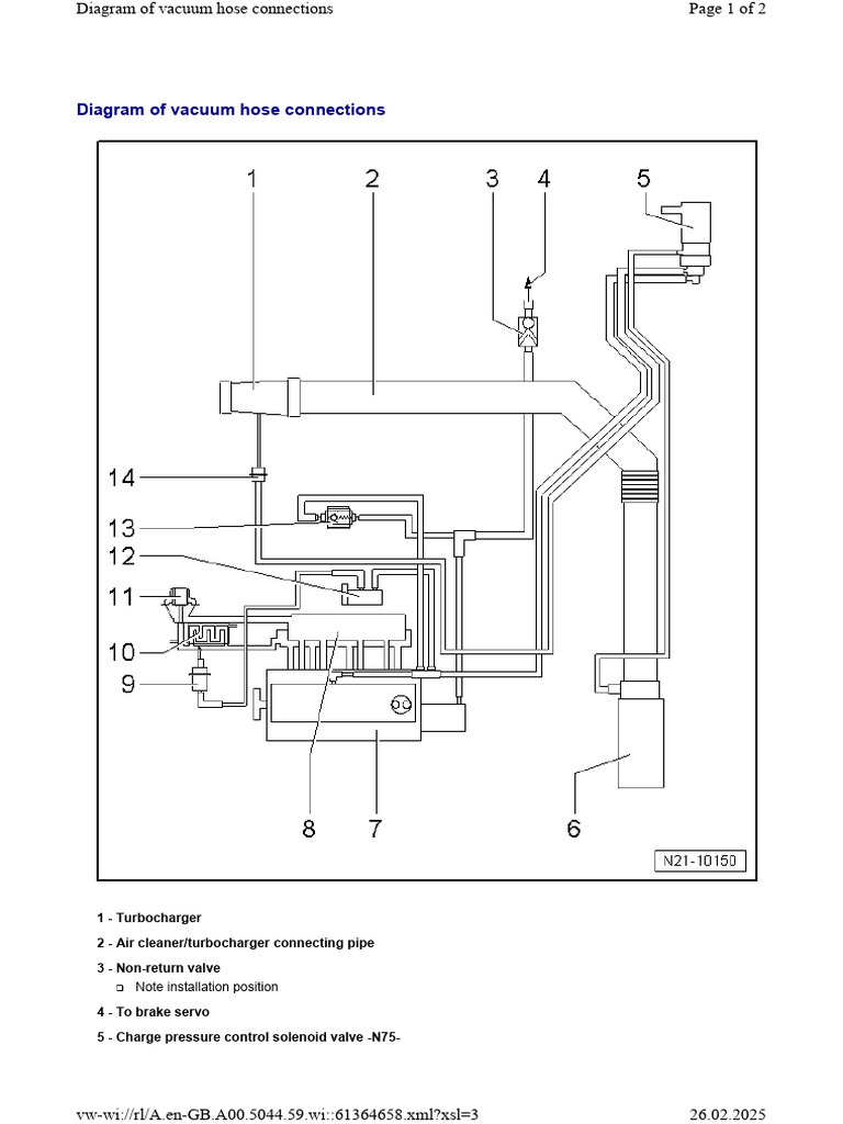 Vacuum Hose Connection Diagram | PDF