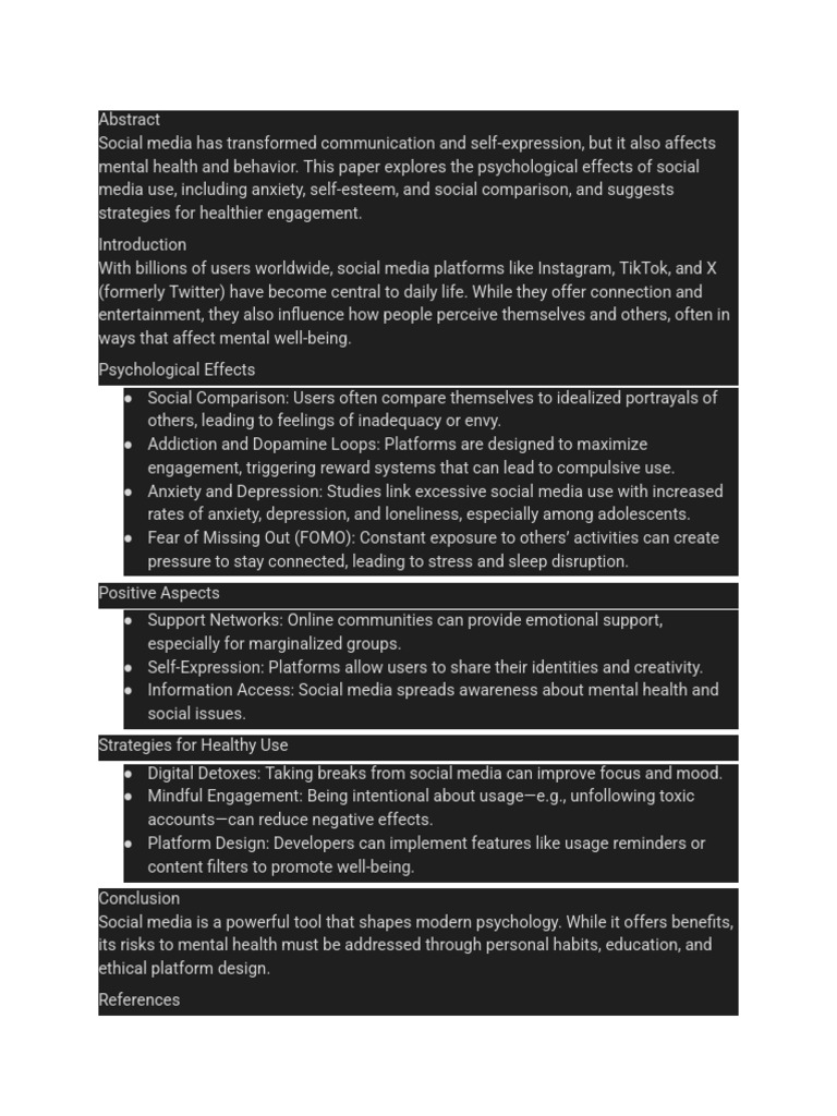 The Psychology of Social Media - Impacts On Mental Health and Behavior ...