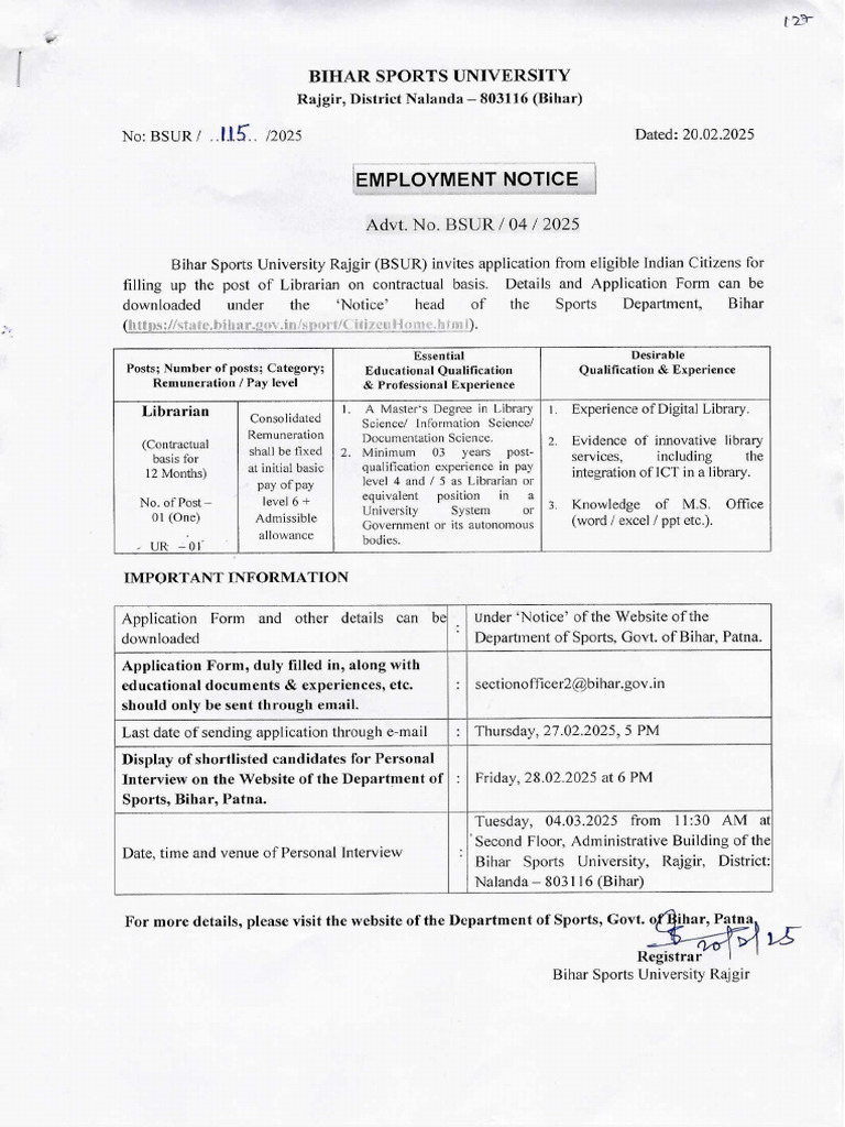 Employment Notice | PDF