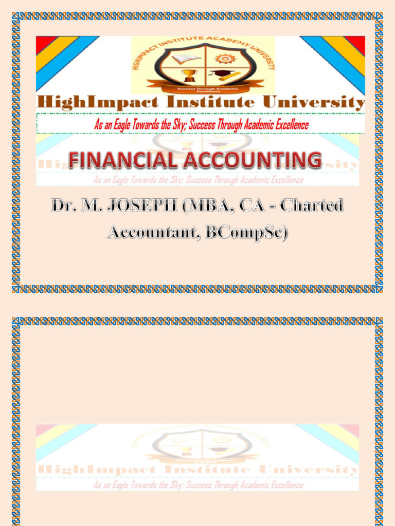 Financial Accounting Module 1 | PDF | Financial Accounting | Business