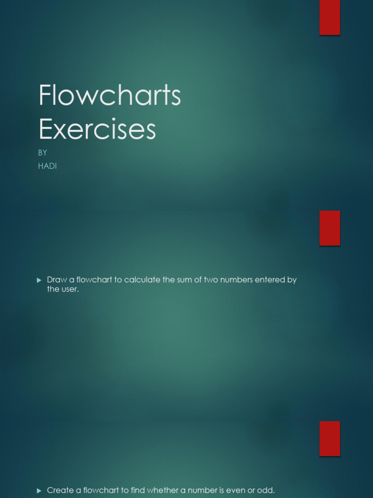 Flowcharts Exercises | PDF