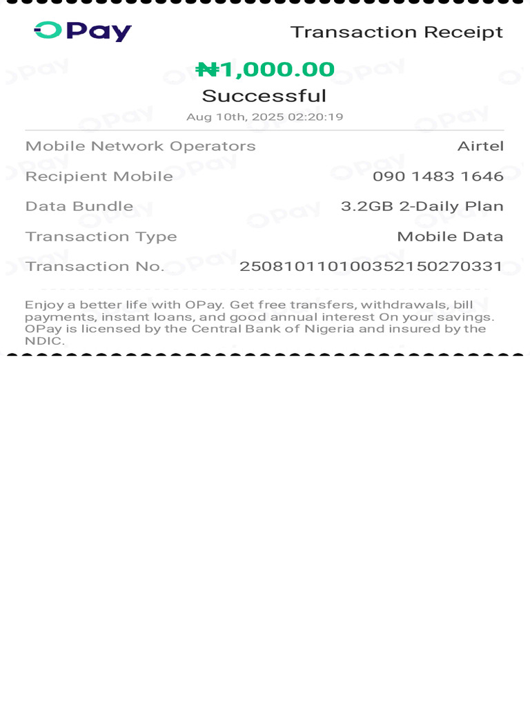 Transaction Receipt-250810110100352150270331 | PDF