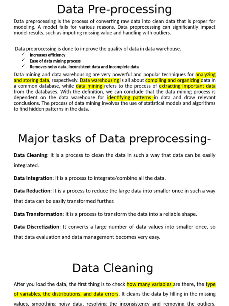 Data Pre Processing | PDF | Data | Data Warehouse