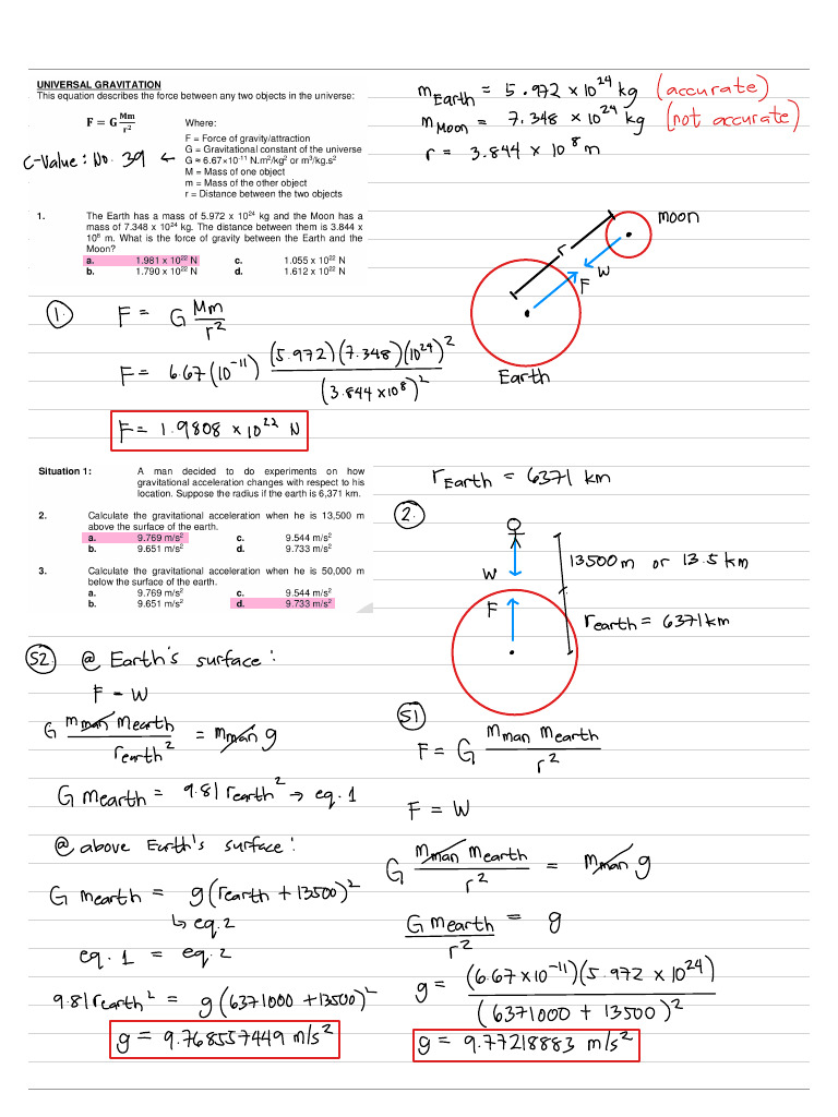 Physics Handout Solutions | PDF