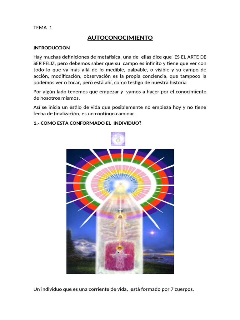 Tema 1 Autoconocimiento | PDF | Mente | Las emociones