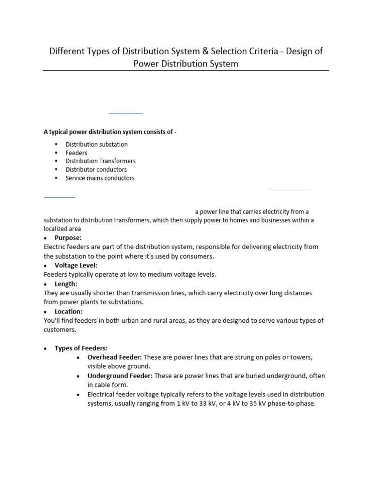 Distribution System and More | PDF | Electric Power Distribution ...