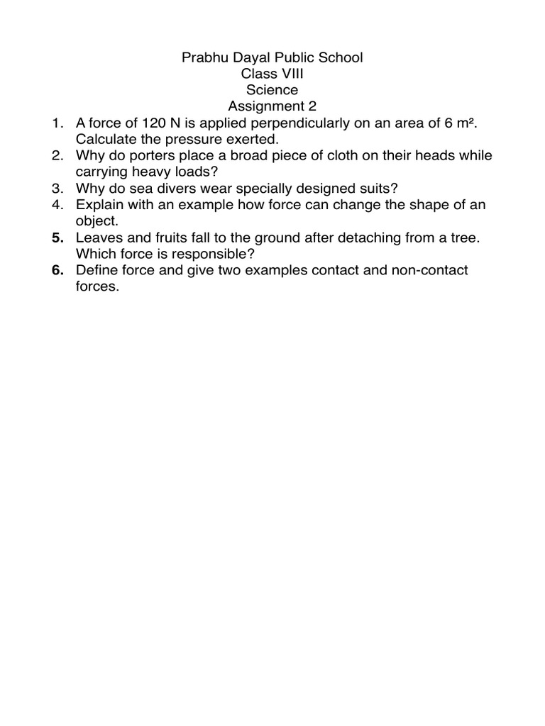 Assignment 2 Viii Science | PDF