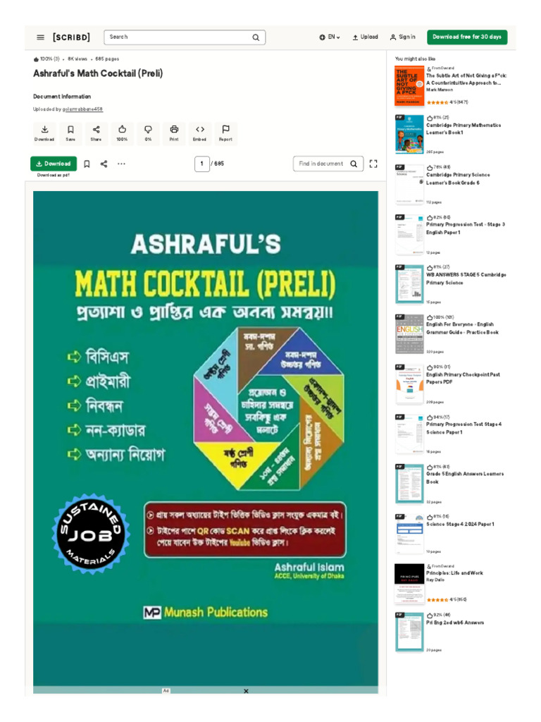 Ashraful's Math Cocktail Preli Guide | PDF | American Literature