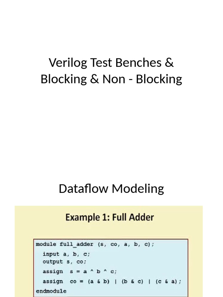 Verilog Test Bench Blocking&Non Blocking | PDF