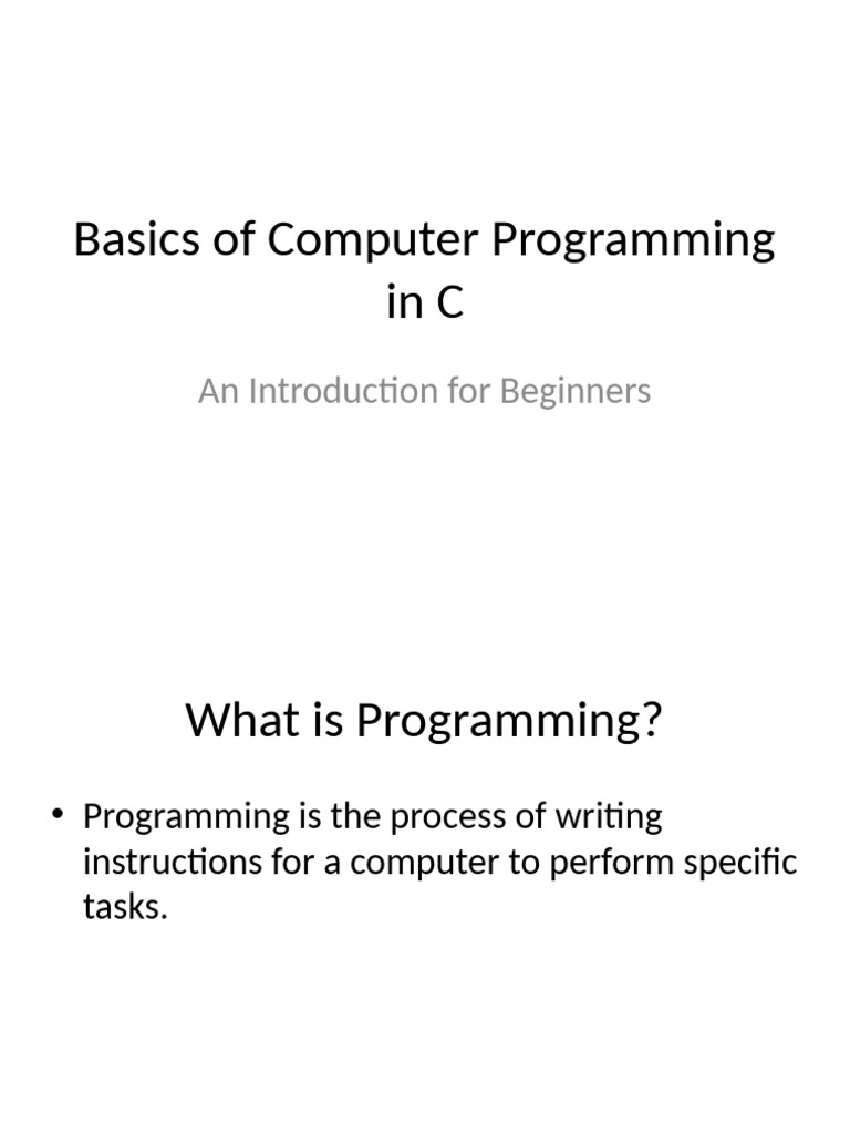 Computer Programming Basics | PDF
