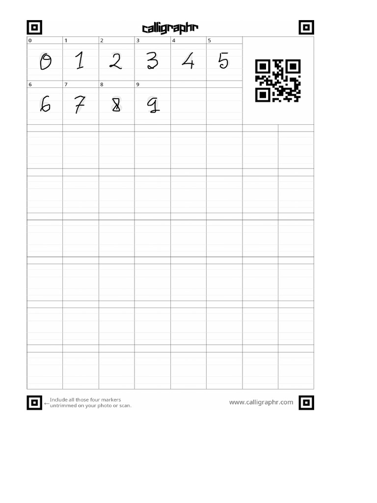 Calligraphr-Template Numbers | PDF