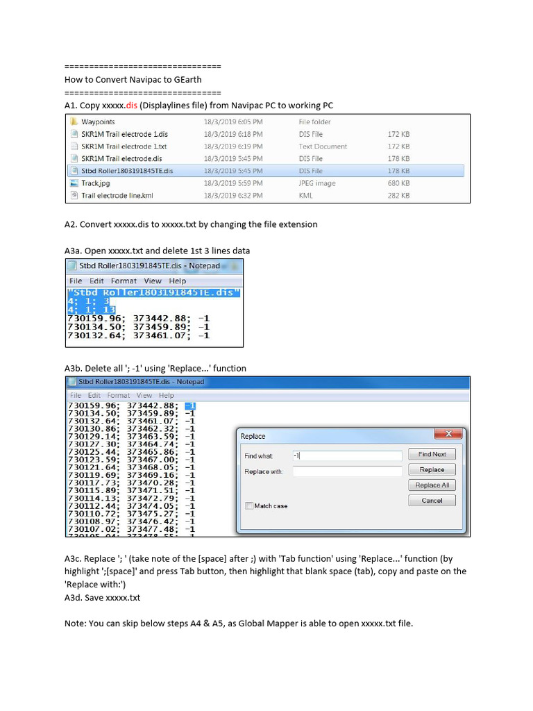 Navipac to GEarth File Conversion Guide | PDF