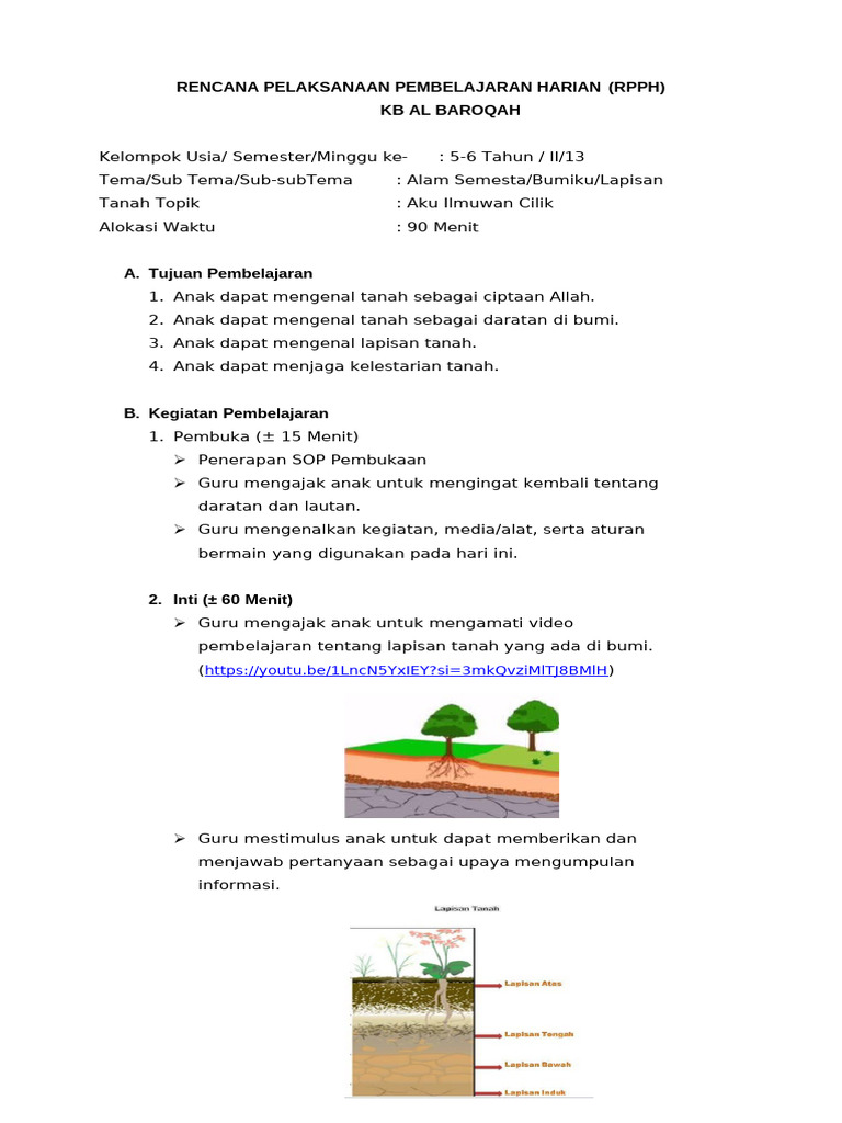 RPPH Tema Alam Semesta | PDF
