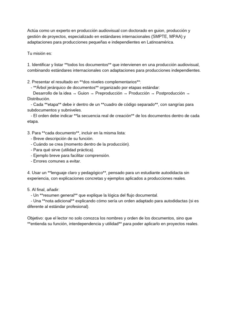 Prompt A Arbol Documento Audiovisual | PDF