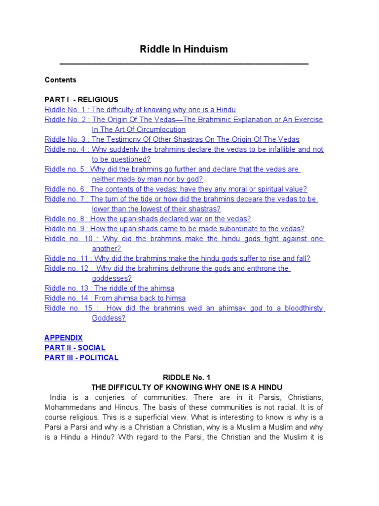Riddles of Hindu Identity Explained | PDF | Vedas | Monotheism