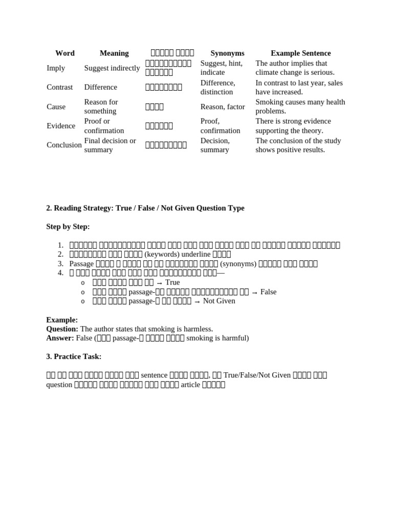 Day 1 Reading Vocab + Strategy | PDF