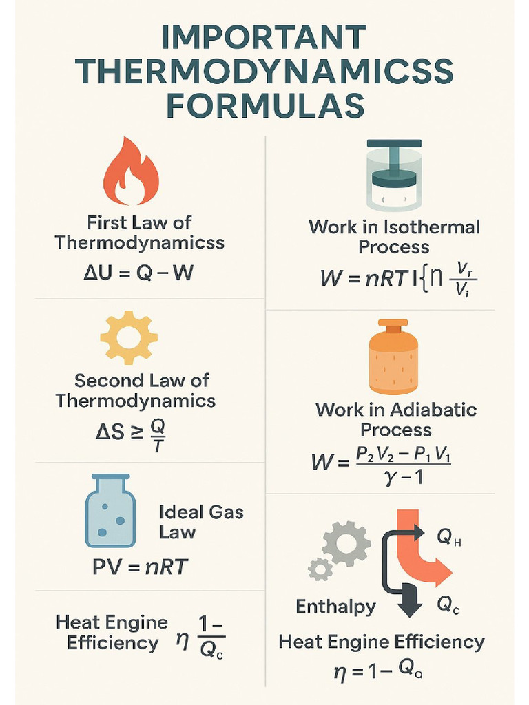 Thermodynamics Formulas - 1 | PDF