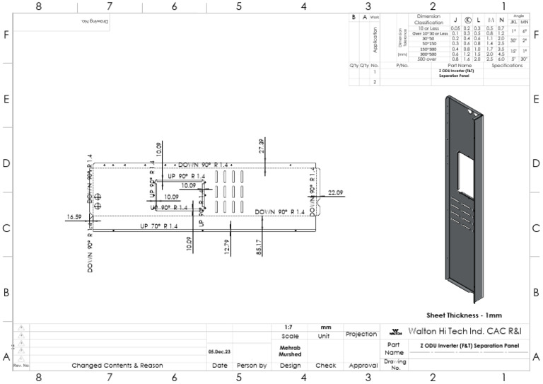 48Z F&T Separation Panel - Bending Drawing - (1) | PDF