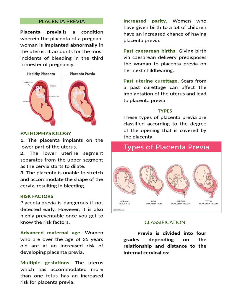 PLACENTA PREVIA | PDF | Childbirth | Uterus