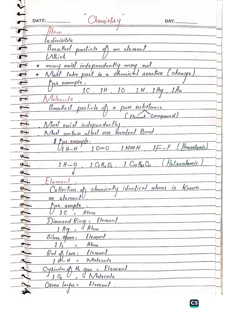 Chemistry MDCAT Notes .. Written by DR Abdullah Korar - 1 | PDF