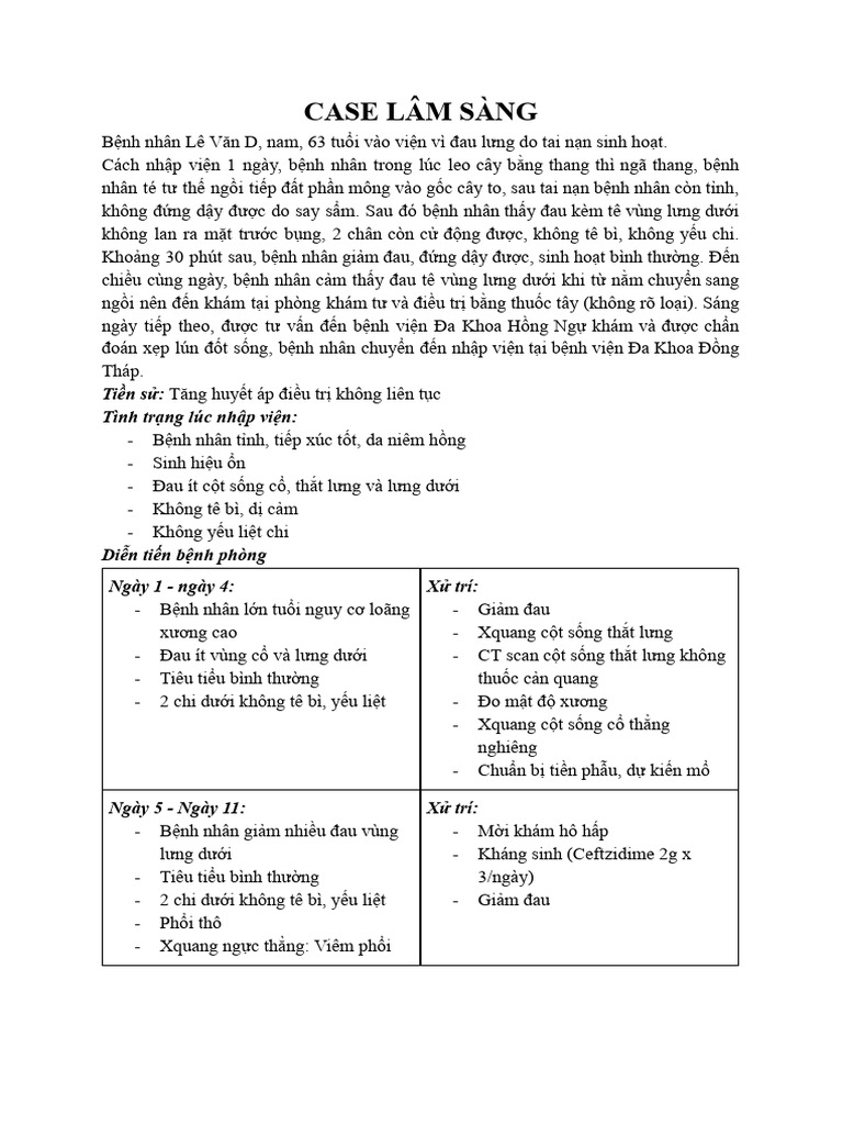 Case Lâm Sàng CTCS | PDF