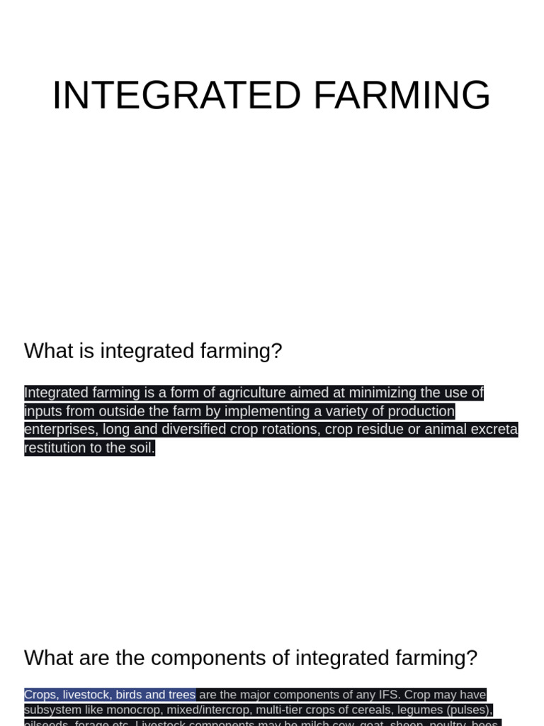 Understanding Integrated Farming Systems | PDF | Agriculture | Beekeeping
