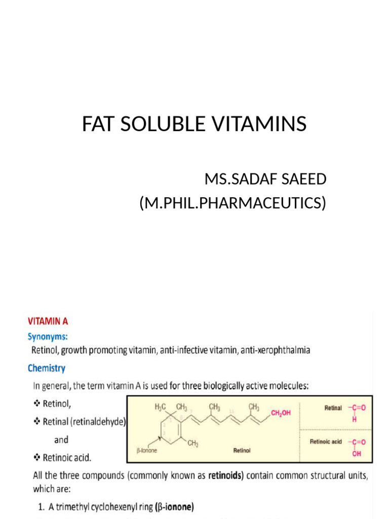 Fat Soluble Vitamins | PDF
