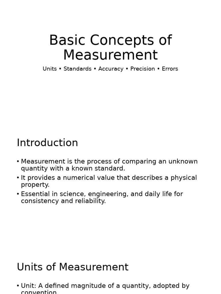 Basic Concepts of Measurement | PDF